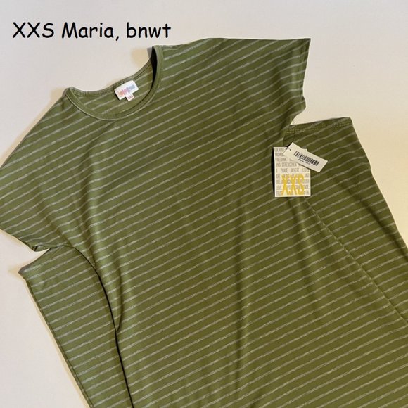 LuLaRoe | Dresses | Xxs Lularoe Maria Maxi Dress Green With Grey ...